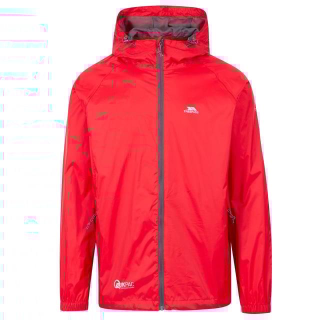 Trespass Adults Unisex Qikpac Packaway Waterproof Jacket (Red)