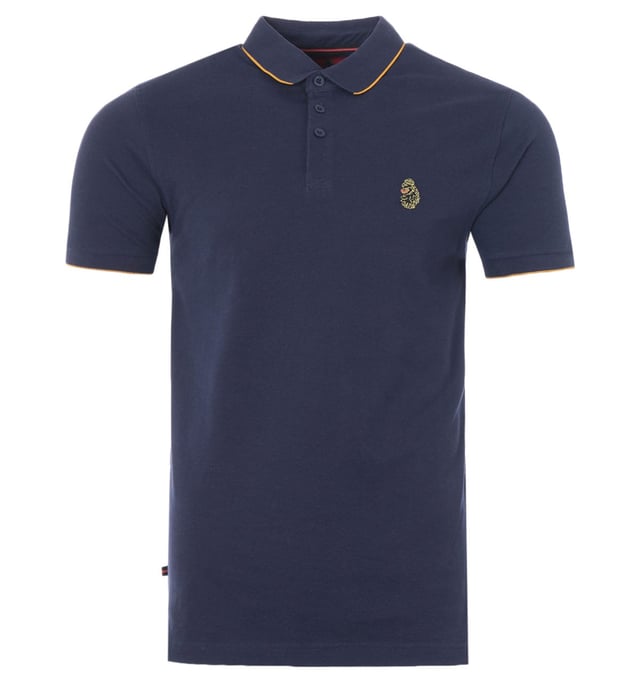 Men's Luke 1977 Ricky Gold Tipped Polo Shirt in Navy
