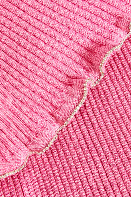Pink Ribbed Knit Top
