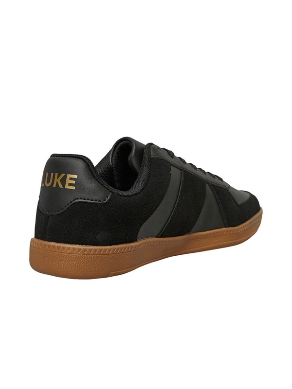 Luke 1977 Men's Sprinks Faux Suede & PU Trainers in Black