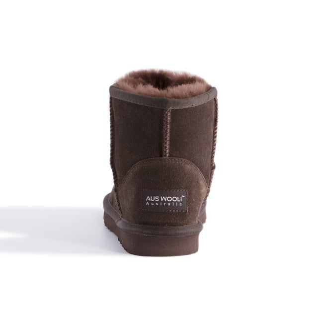 Aus Wooli "Bondi" Australia Short Sheepskin Ankle Boot, Chocolate
