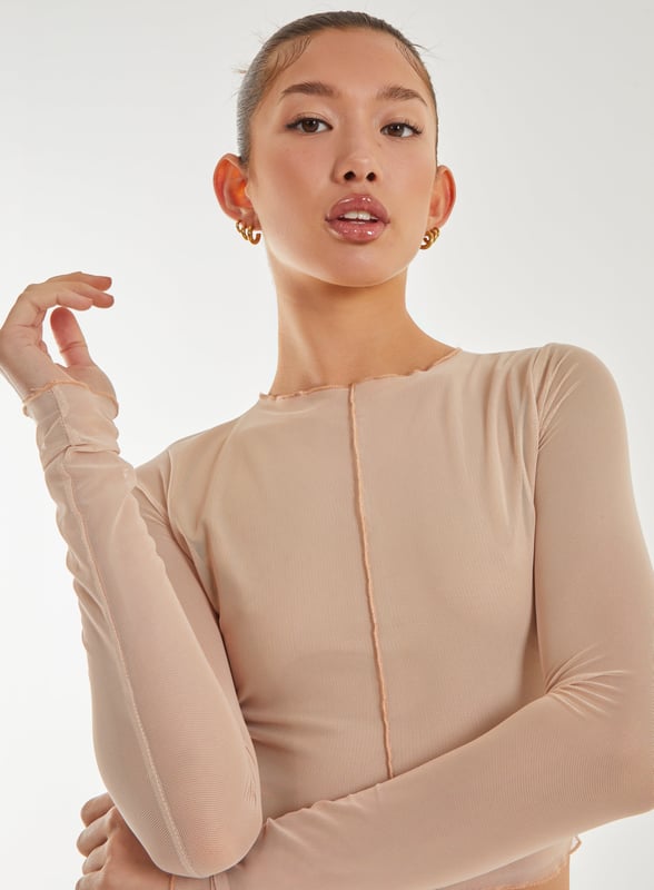 Mesh Bodycon Crop Top