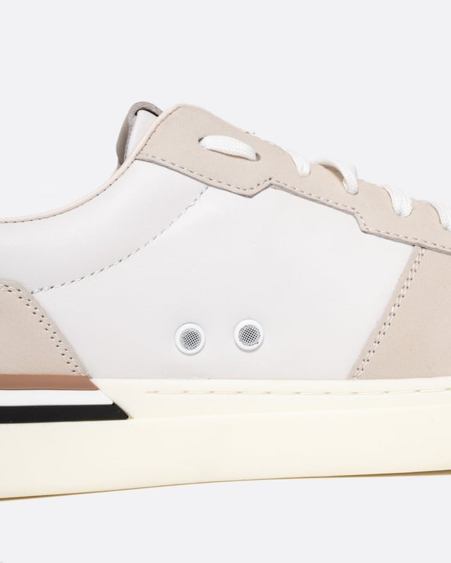 BOSS Orange Clint Mens Cupsole Lace-Up Trainers in Leather and Suede
