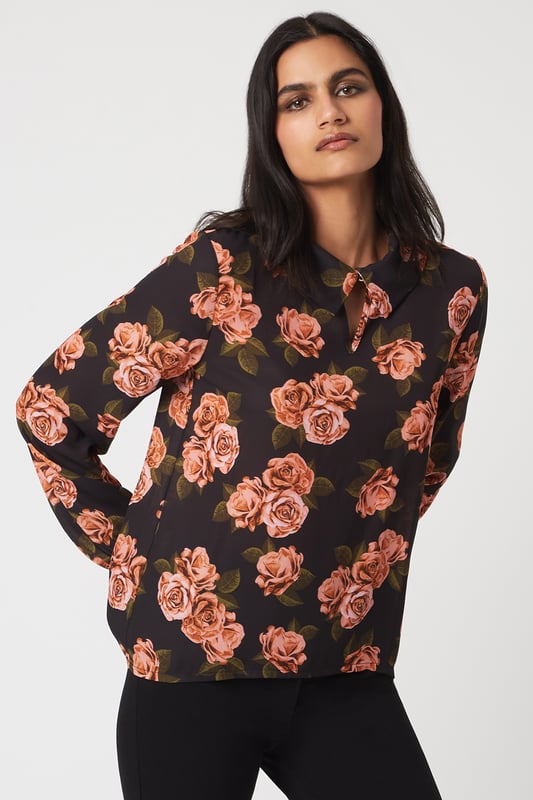 Rose Print Detail Blouse