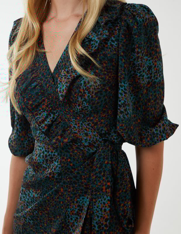 Ruffle Front Wrap Dress