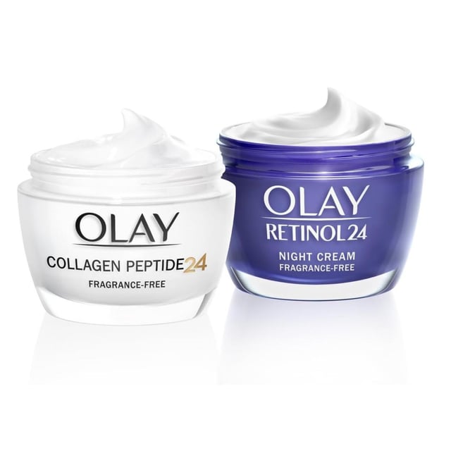 Olay Day Cream Collagen Peptide 24 and Retinol 24 Night Cream Gift Set ...