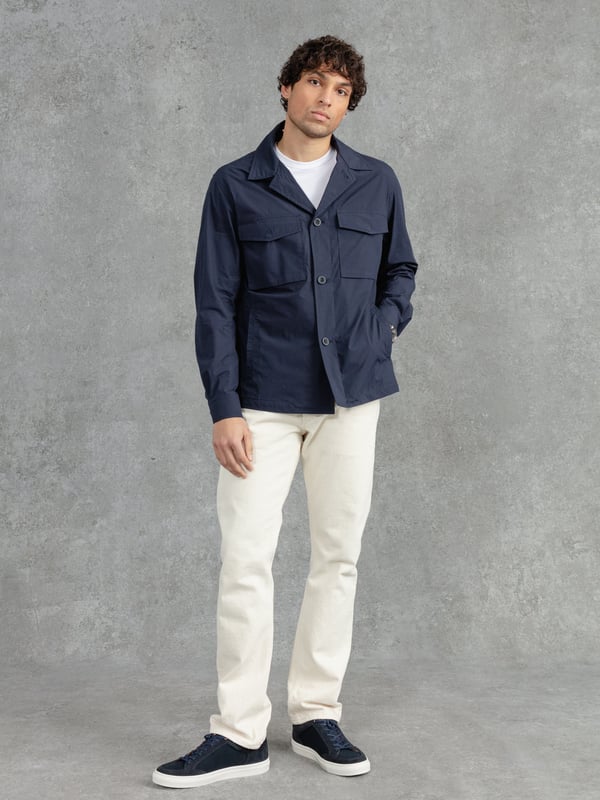 The Summer 4 Pocket Shacket-Navy