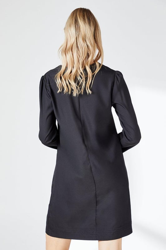 Crepe Stitch Detail Shift Dress
