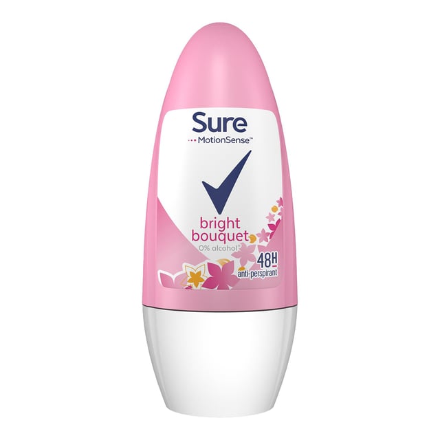 Sure Women Motion Sense Deodorant Roll-On, Bright Bouquet, 12 Pack, 50ml