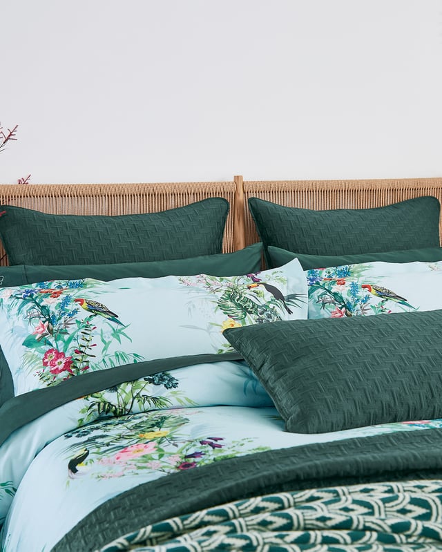 Ted Baker Tropsk Ductevo8Opa Tropical Super King Duvet Cover, Light Blue