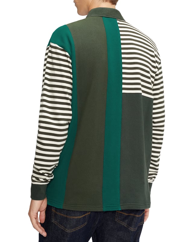 Ted Baker Otlyrun Long-Sleeved Striped Rugby Top, Green