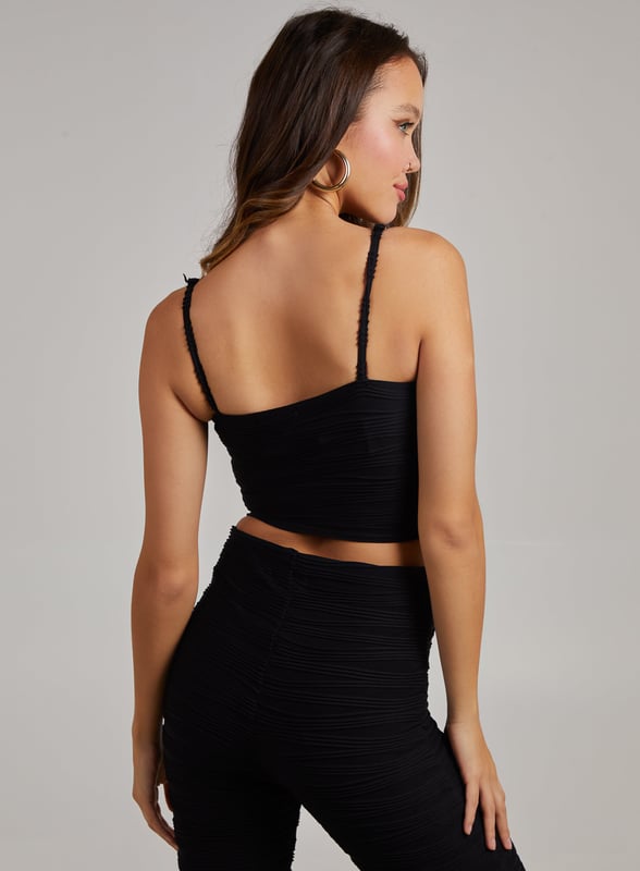 Swirl Rib Gold Chain Top