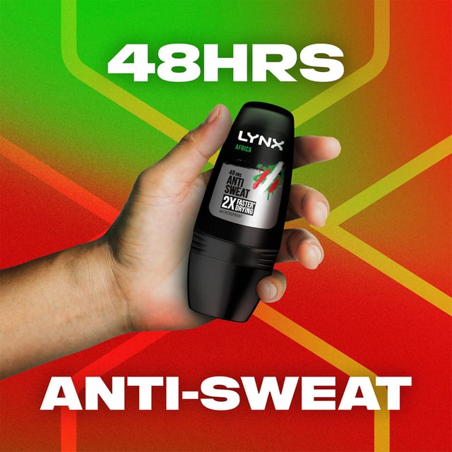 Lynx Africa 48-Hour Anti Sweat Faster Drying Anti Perspirant Roll-On ...