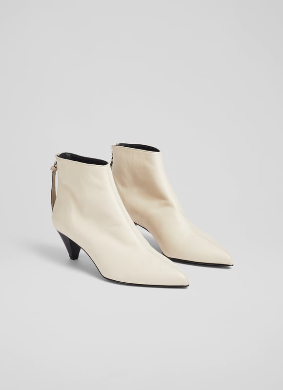 LK Bennett Angelique Ankle Boots, Ecru