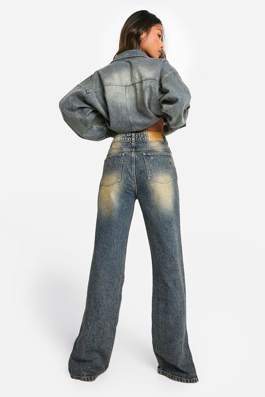 Basics 30 Inch Leg Split Hem Straight Leg Jeans