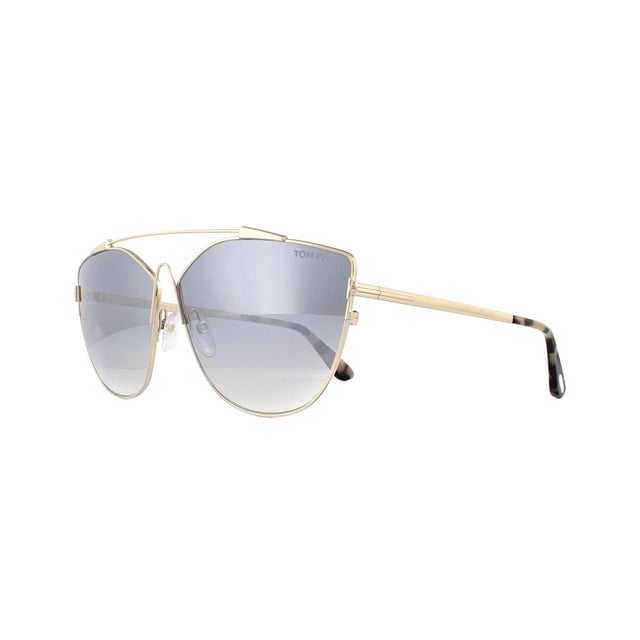 Tom Ford Sonnenbrille Jacquelyn 0563 28C Glänzend Rose Gold Rauch gespiegelt
