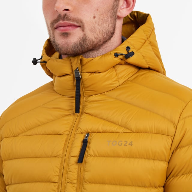 Drax Mens Hooded Down Jacket Golden Brown