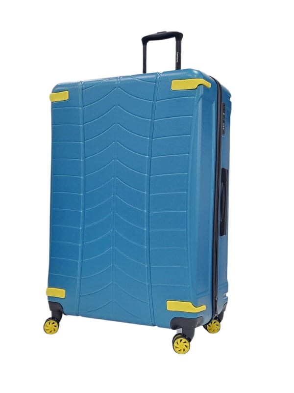 Hard Shell Blue Cabin Suitcase 4 Wheel Luggage Travel Bag