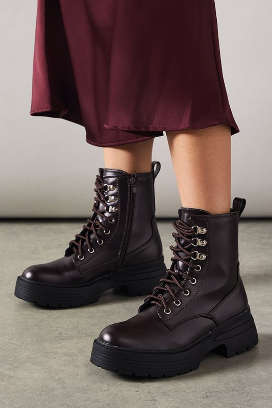 Effie Chunky Lace Up Ankle Boot