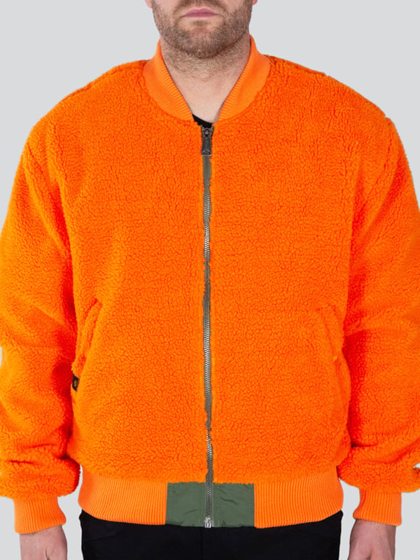 Alpha Industries MA-1 FLC Rev Bomber Jacket Sage Orange
