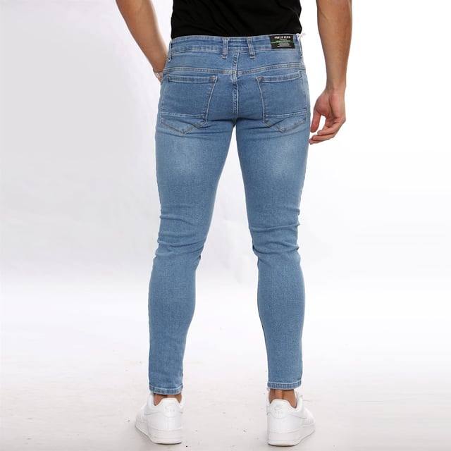 Mens Super Skinny Ripped Denim Jeans
