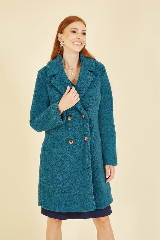 Teal Teddy Bear Coat