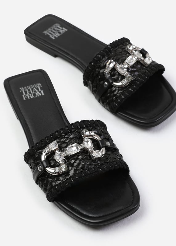 Wheres That From Womens 'Align' Jewel Detail Flat Sandals