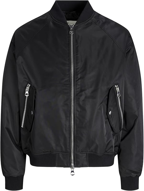 Jack & Jones Men's Bomber Jacket Ribbed Cuff Heavy Duty