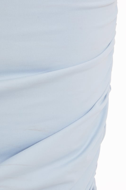 Blue Ruched Bodycon Dress