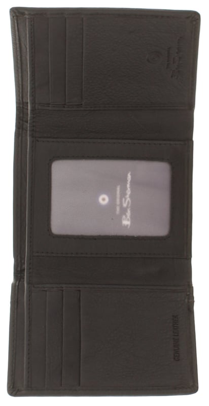 Ben Sherman Mens Wallet Dewhurst Slimfold Purses Coins Leather Black