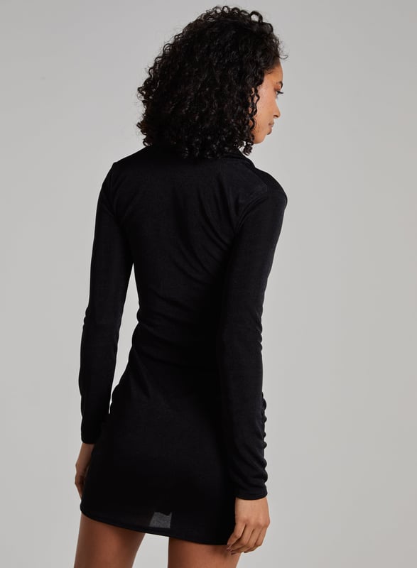 Long Sleeve Collar Mini Dress