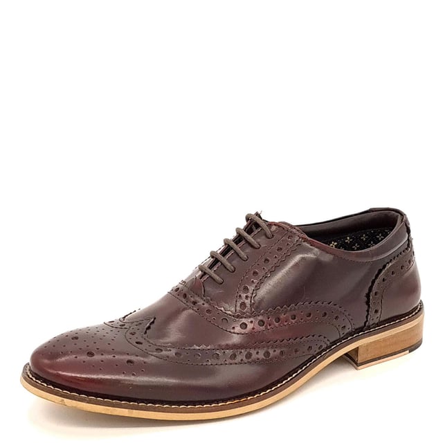 Herbert Frank Enfield Leather Bordo Mens Brogue Shoes