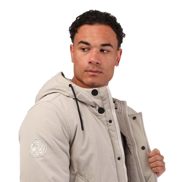 Men's Pretty Green Oracle Quilted Field Jacket in Grey