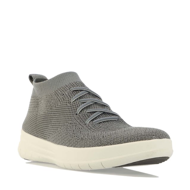 Women's Fit Flop Uberknit Slip On High Top Trainers in Charcoal