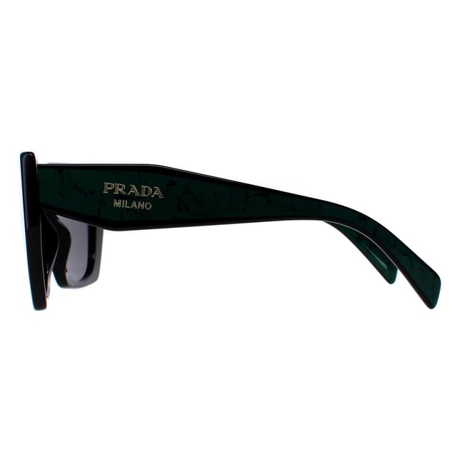 Prada Rectangle Womens Black Dark Grey Polarized PR15WS