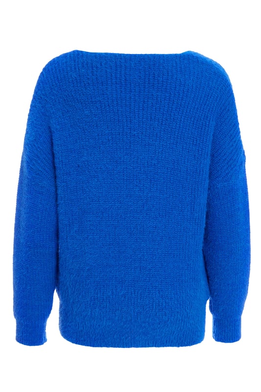 Royal Blue Knit Fluffy Jumper