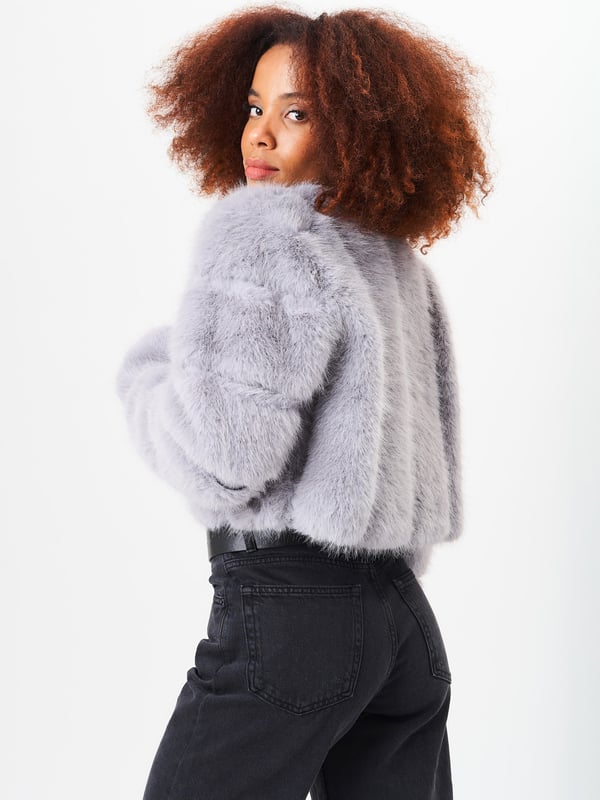Panel Faux Fur Crop Jacket