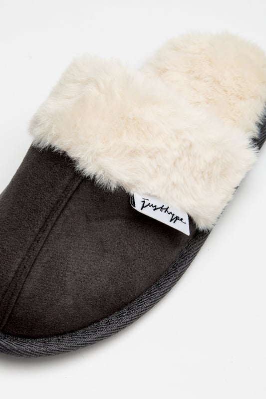 Hype Grey Women'S Slip On Mule Slippers