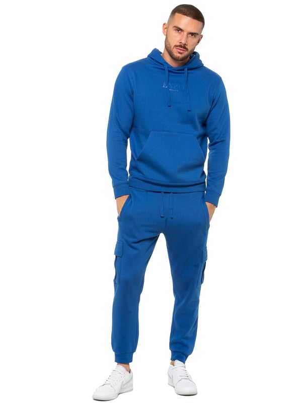 Enzo | Mens Pullover Hoodie Tracksuit Set - Blue