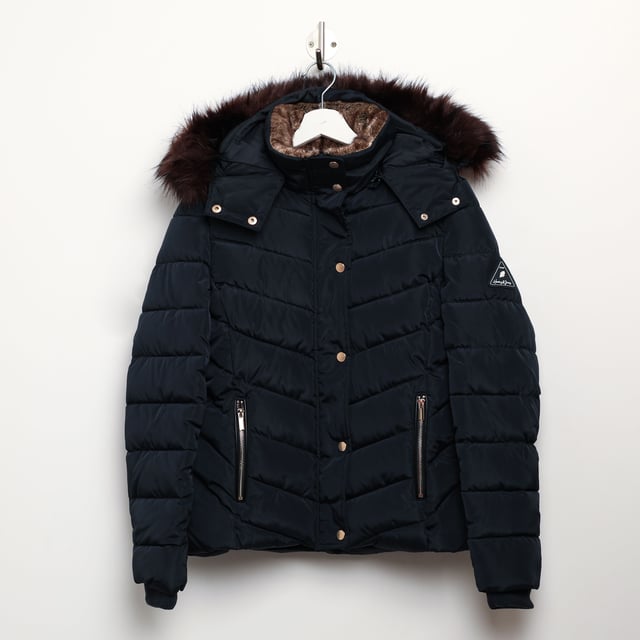 Women's Harvey and Jones Sheree Short Padded Parka Jacket in Navy