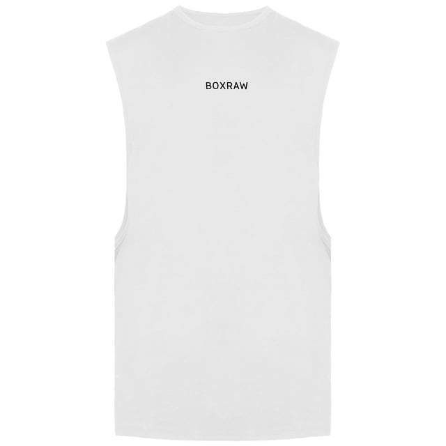 BoxRaw SMRT-TEC Mens White Muscle Tank Top