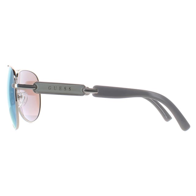 Guess Aviator Womens Shiny Dark Nickeltin Blue Mirror GU7295