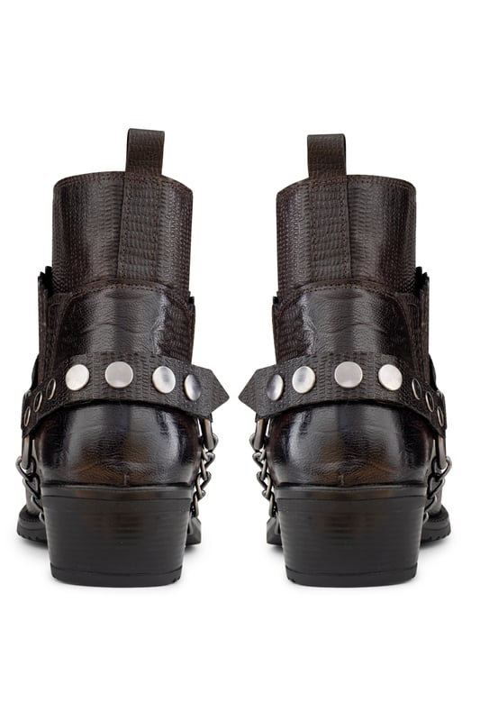 Men's Brown Leather Winklepicker Western Gothic Boots