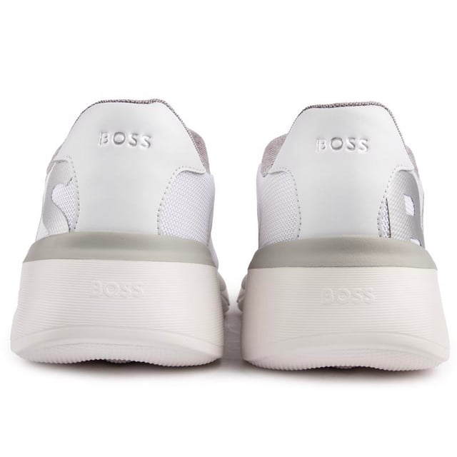 Men's Hugo Boss Dean Run Trainers in White silver