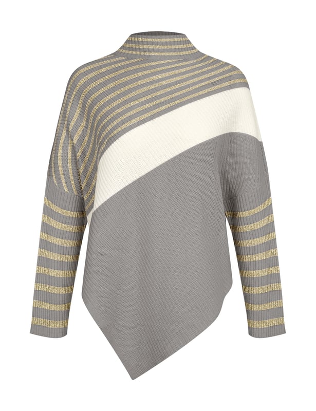 Womens Rockmans Long Sleeve Lurex Colourblock Jumper