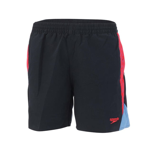 Men's Speedo Hyperboom Splice 16 inch Swimhorts in Navy Red