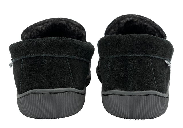 Dunlop Nathan Suede Leather Black Mens Slippers