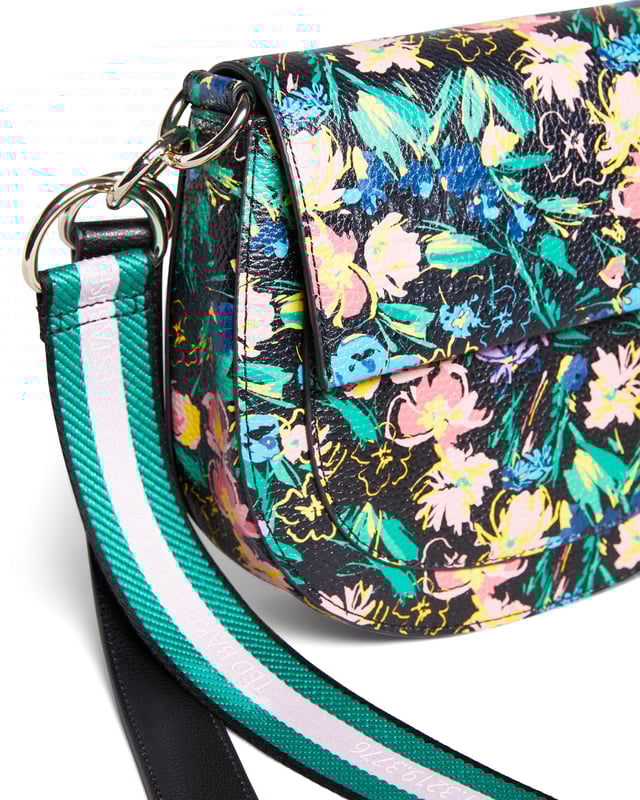 Ted Baker Parcell Flirty Texture Branded Webbing Satchel Bag, Black