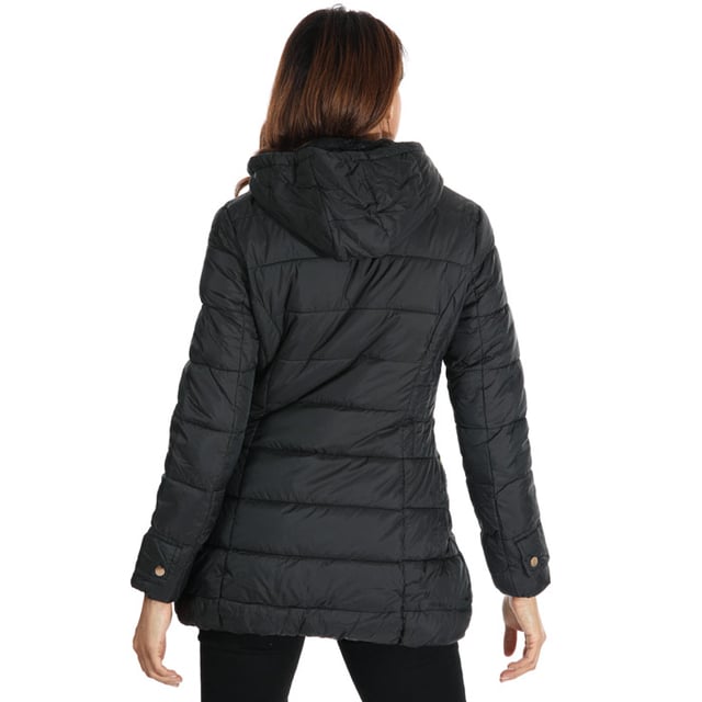 Women's Elle Hooded Parka Jacket in Black