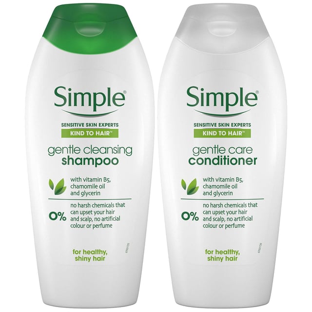 Simple Kind to Hair Gentle Cleansing Shampoo & Conditioner Duo With ...